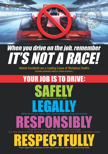 It's Not a Race Driving Safety Poster | Promote Safety