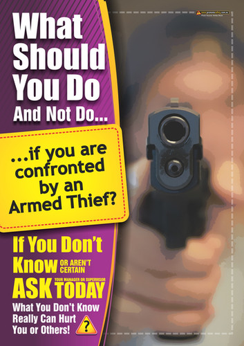 What Should You Do if Armed Thief Gun Safety Posters | Promote Safety