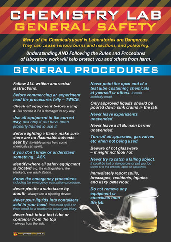 Chem Lab Safety Procedures Basics Safety Posters | Promote Safety