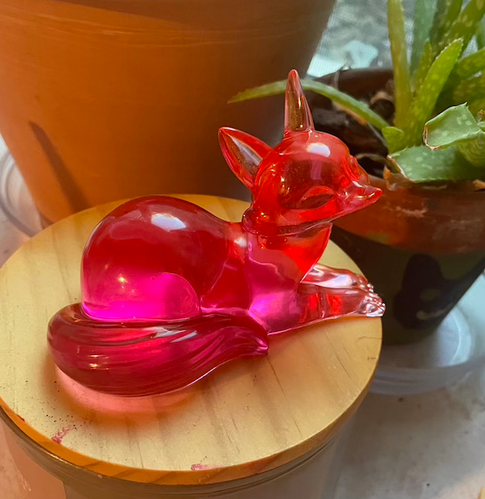 Decorative Glass Resin Red Fox Figurine | Cribbage King