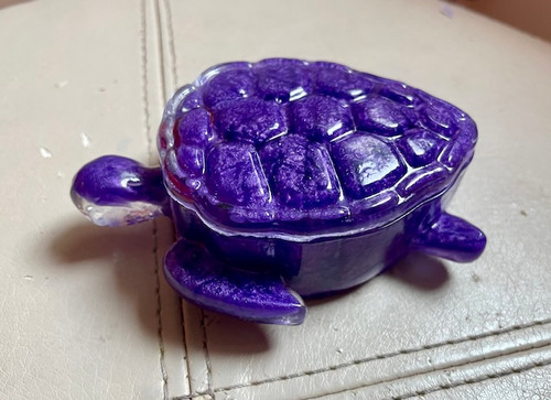 Decorative purple turtle coin box | Cribbage King