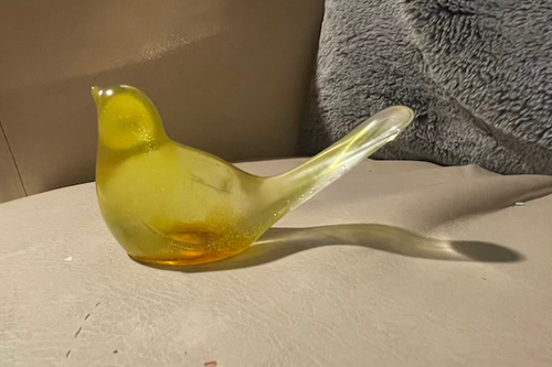 Yellow and amber glass resin bird decoration | Cribbage King