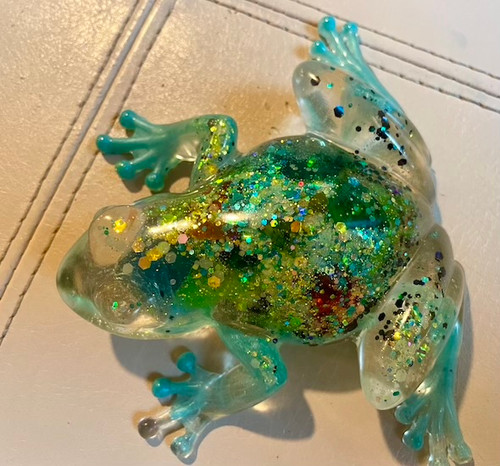 Green sparkle decorative frog | Cribbage King