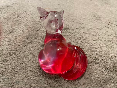 Clear translucent glass resin red fox | Cribbage King