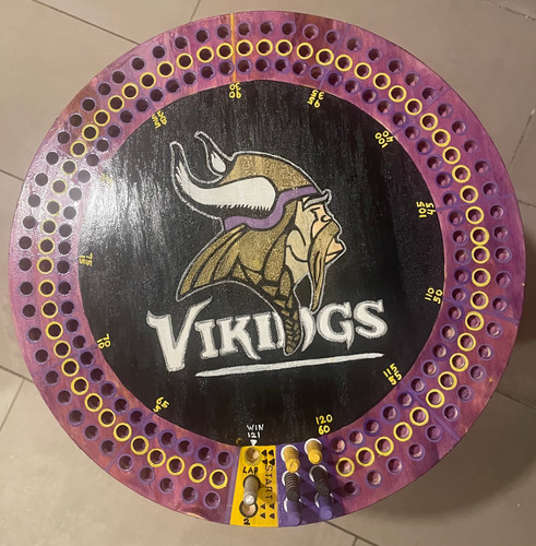 Minnesota Vikings Cribbage Board 18" | Cribbage King