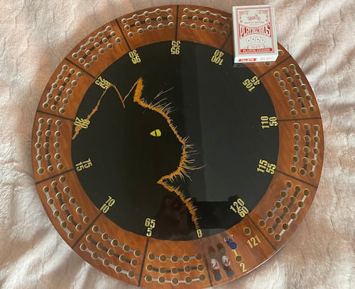 Black Cat Silhouette Cribbage Board | Cribbage King