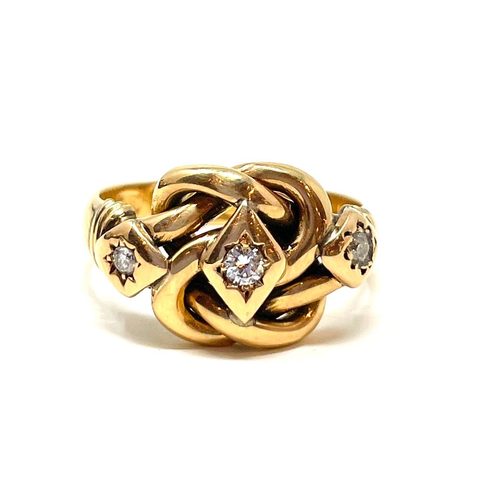 antique-english-18-carat-gold-and-diamond-love-knot-ring