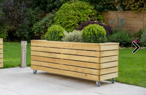Long Linear Planter with Wheels - 1200 x 400 x 496mm | DecKingWarrington