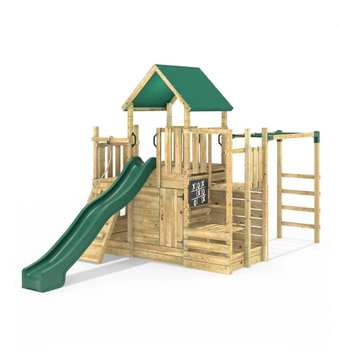 Modular Wooden Climbing Frame Playset - M21 Ramp, Den & Monkey Bars ...