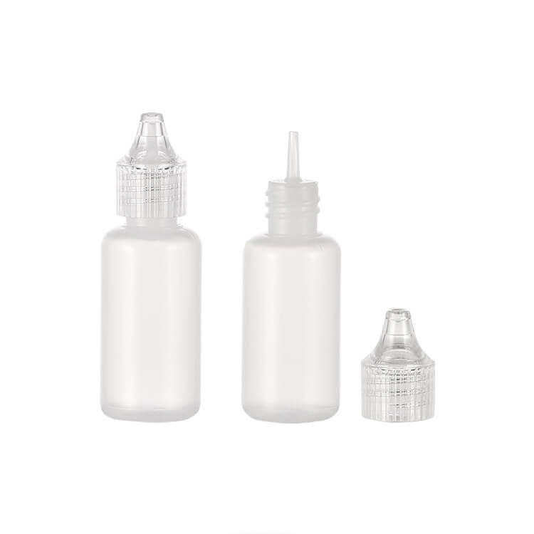 16ml LDPE translucent cosmo plastic dropper bottles with clear ps lid