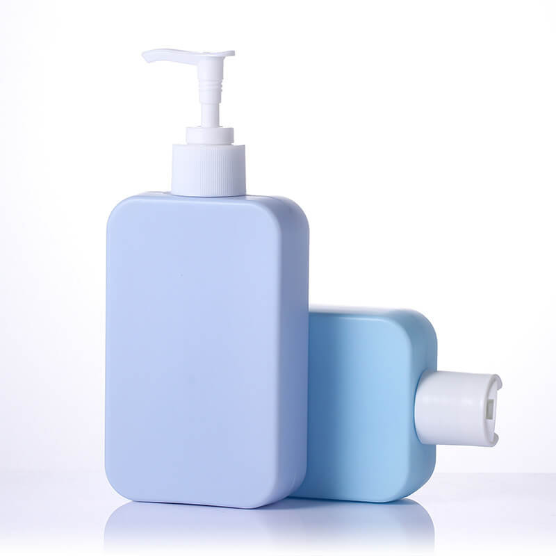 300ml custom logo hdpe rectangular shampoo bottle with lotion pump