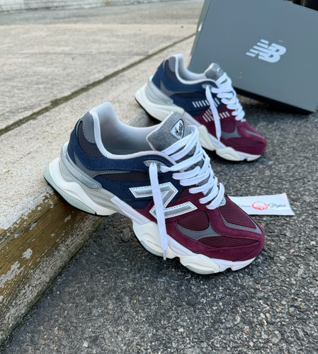 NEW BALANCE 9060 CUSTOM BURGUNDY & BLUE | gourbanstyles