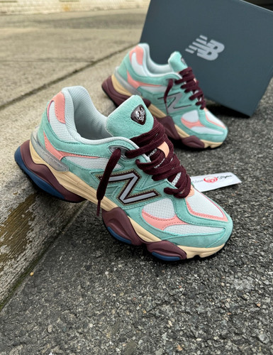 NEW BALANCE 9060 TURQUOISE BROWN GREY CUSTOM | gourbanstyles