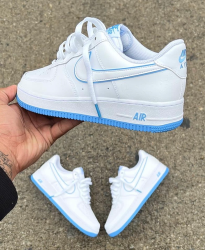 NIKE AIR FORCE 1 WHITE BABY BLUE | gourbanstyles