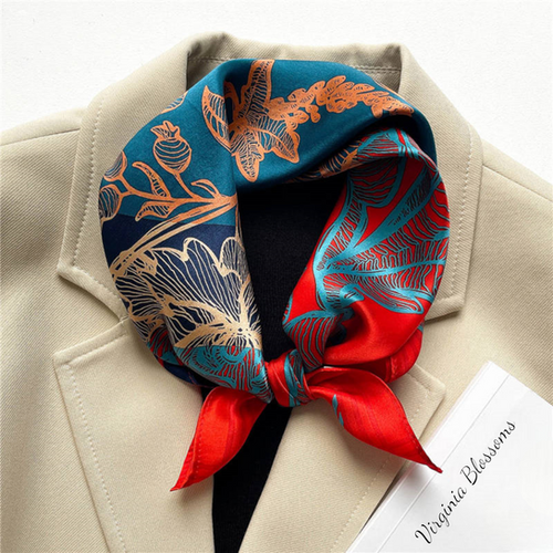 Lux Red Capri 53cm Silk Scarf | Luxury Silk Square Scarf | Virginia ...