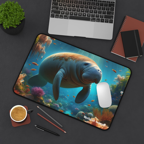 Manatee Desk Mat - Oceanic Manatee Mouse Pad | Mythical Animals