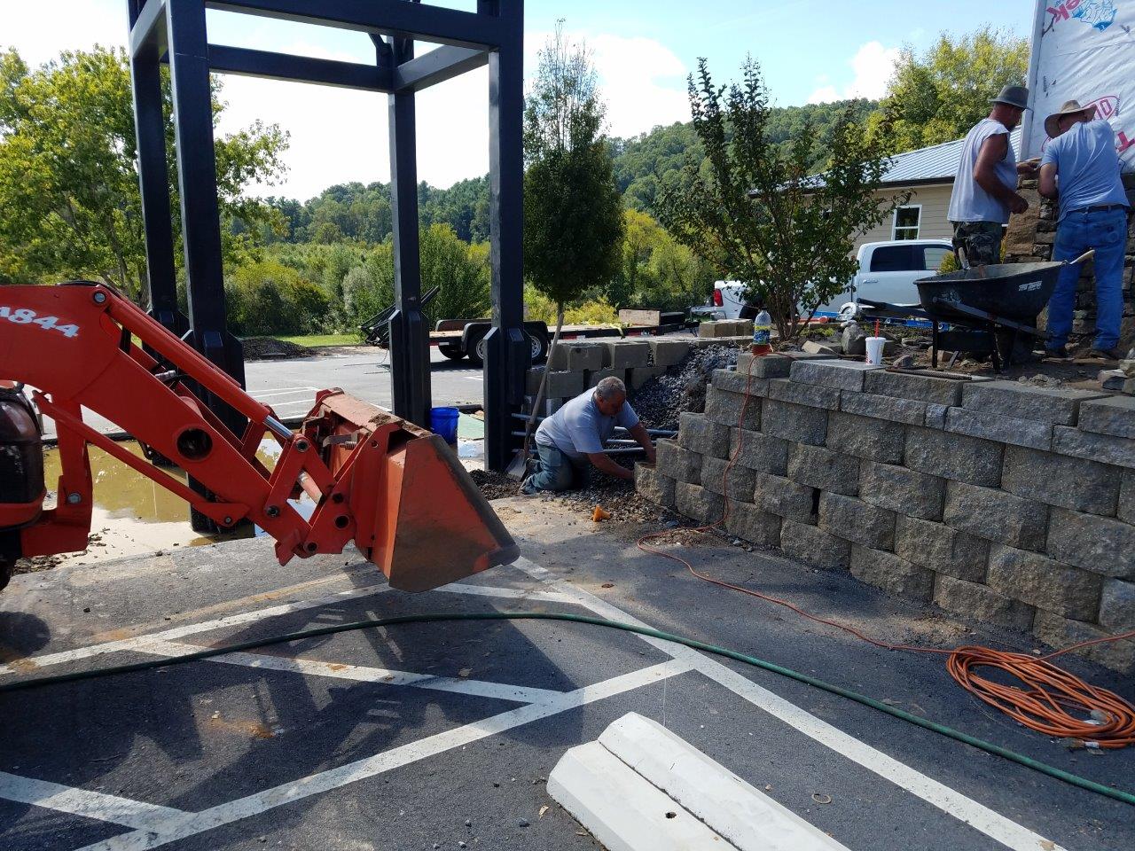 Day 48 of Construction: Rock wall, retaining wall, and gutters – All ...