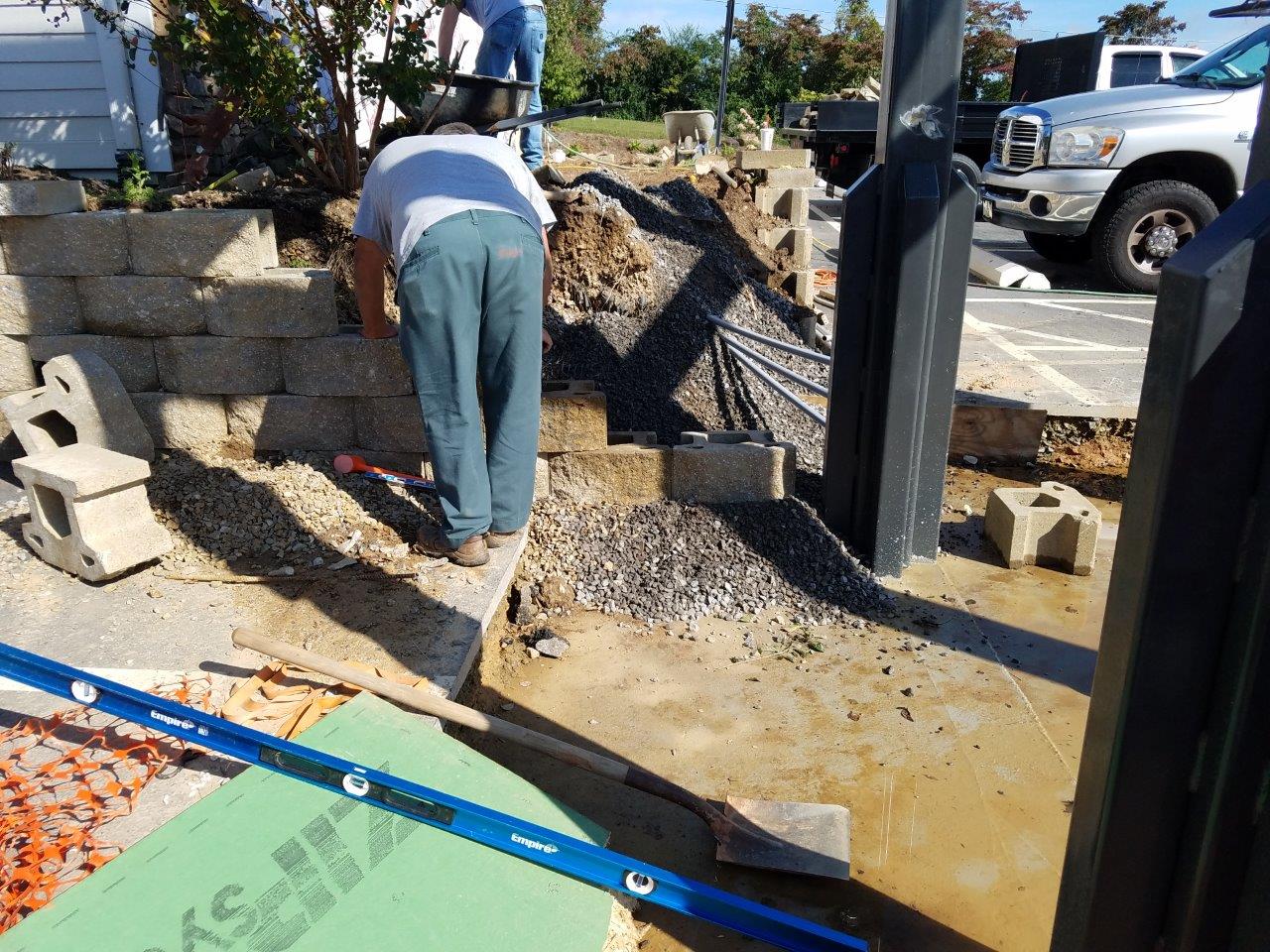 Day 48 of Construction: Rock wall, retaining wall, and gutters – All ...