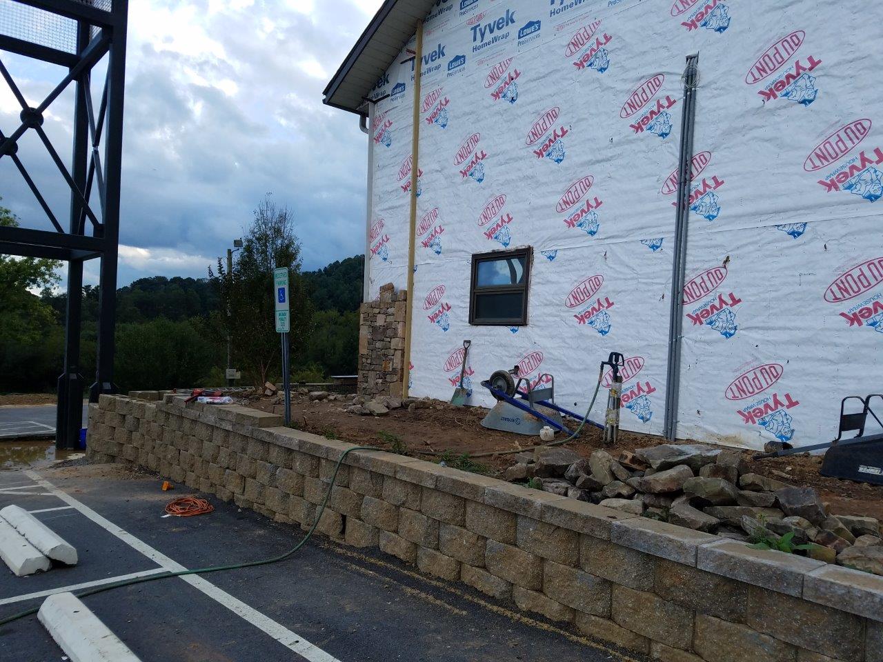 Day 48 of Construction: Rock wall, retaining wall, and gutters – All ...