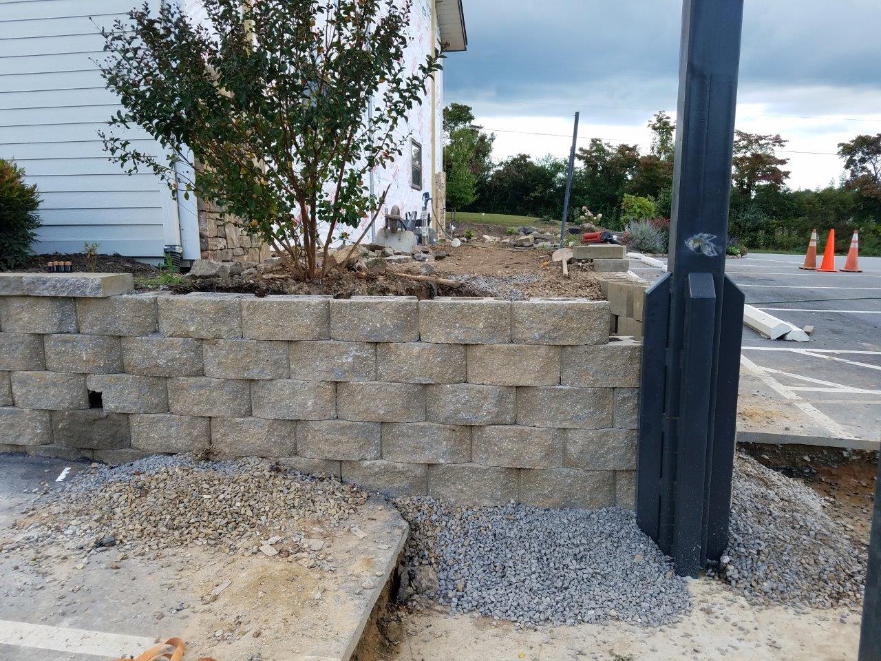 Day 48 of Construction: Rock wall, retaining wall, and gutters – All ...