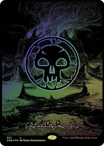 Swamp (#367) (Full Art) (Phyrexian) (Oil Slick Foil) | Aravasta