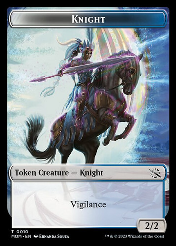Knight Token (White/Blue) | Aravasta