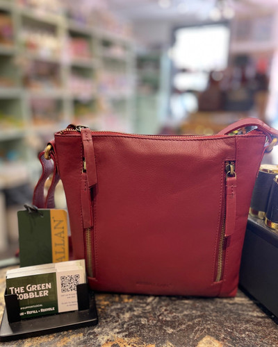 Rowallan Leather Shoulder / Cross Body Bag - Dark Red | The Green Cobbler