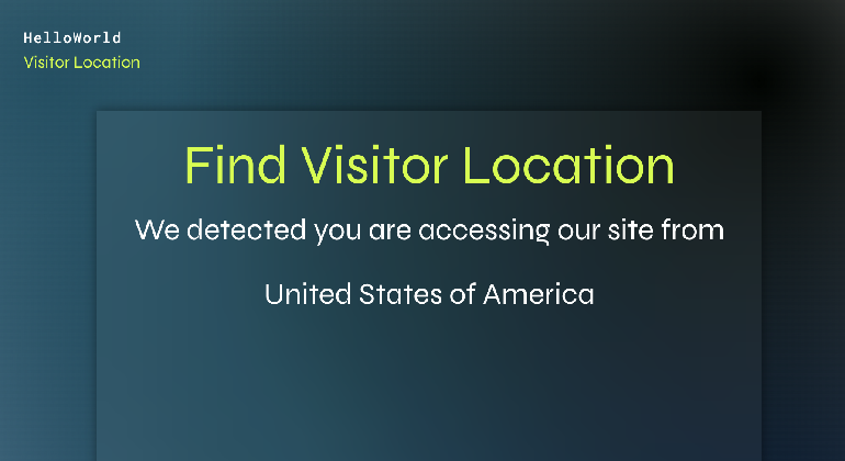 Hello Visitor Location | Wix Coding Examples
