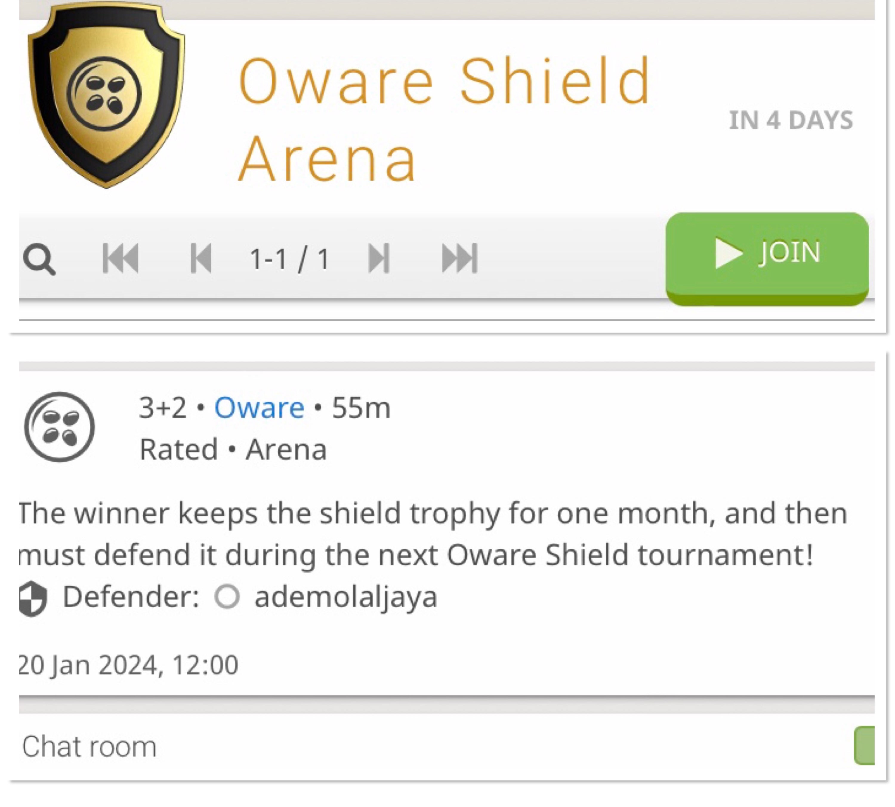 Oware Shield Arena | The Oware Society