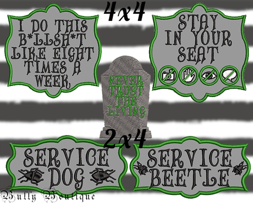 Beetle Service Dog Digital Embroidery Patches | Bully Boutique
