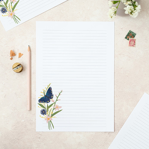 A4 Butterfly Writing Paper Sheets | Sarah JK Designs