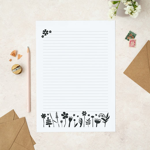 lined paper with designs