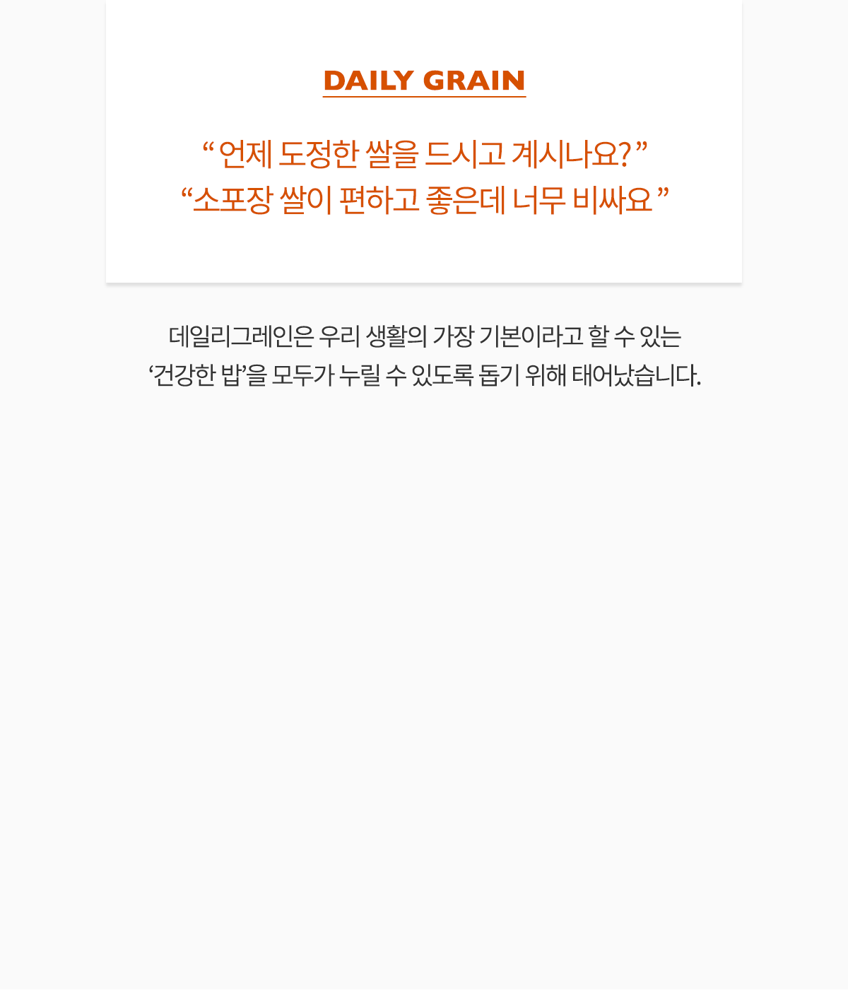 DAILY GRAIN - 브랜드스토리 | bsb Portfolio