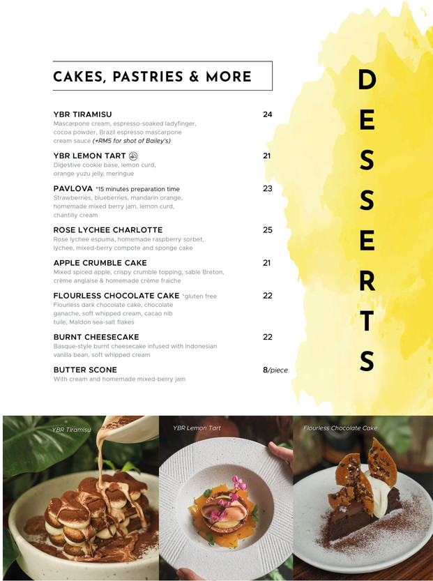 Menu | Yellow Brick Road
