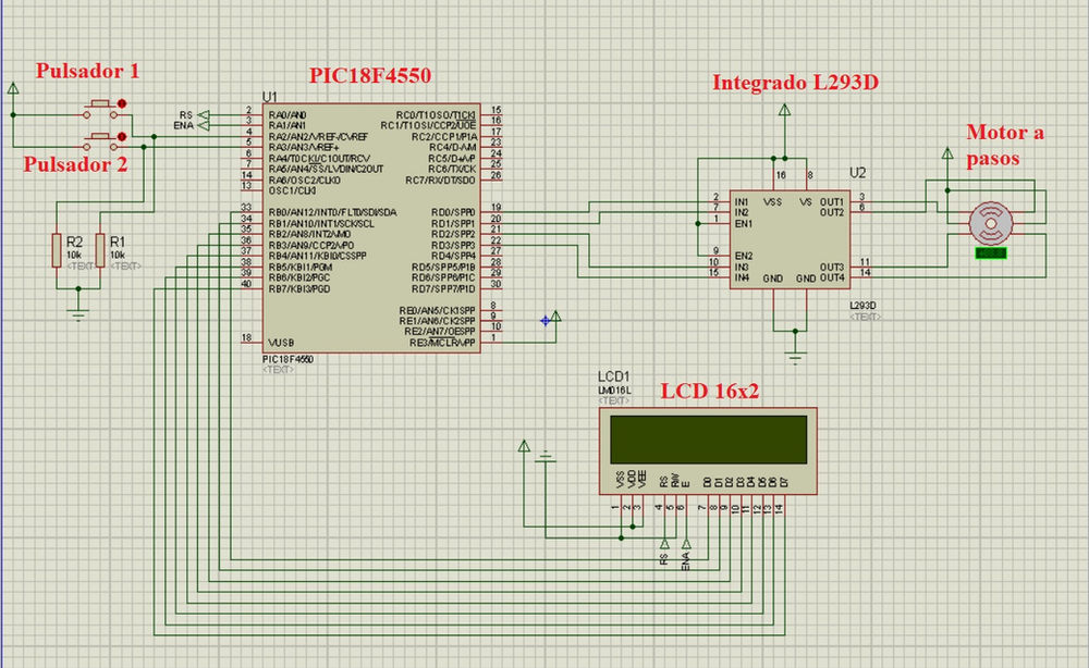 Control de motor a pasos con PIC18F4550 en Lenguaje Ensamblador