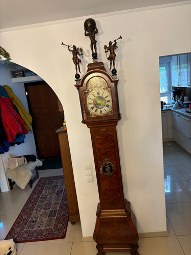 Gorgeous Warminck Angels and Atlas Grandfather Clock | Eric's Clocks