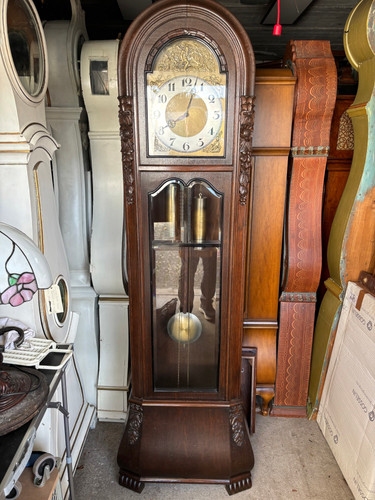 1920’s German LFS Superb Round Top Grandfather Clock | Eric's Clocks