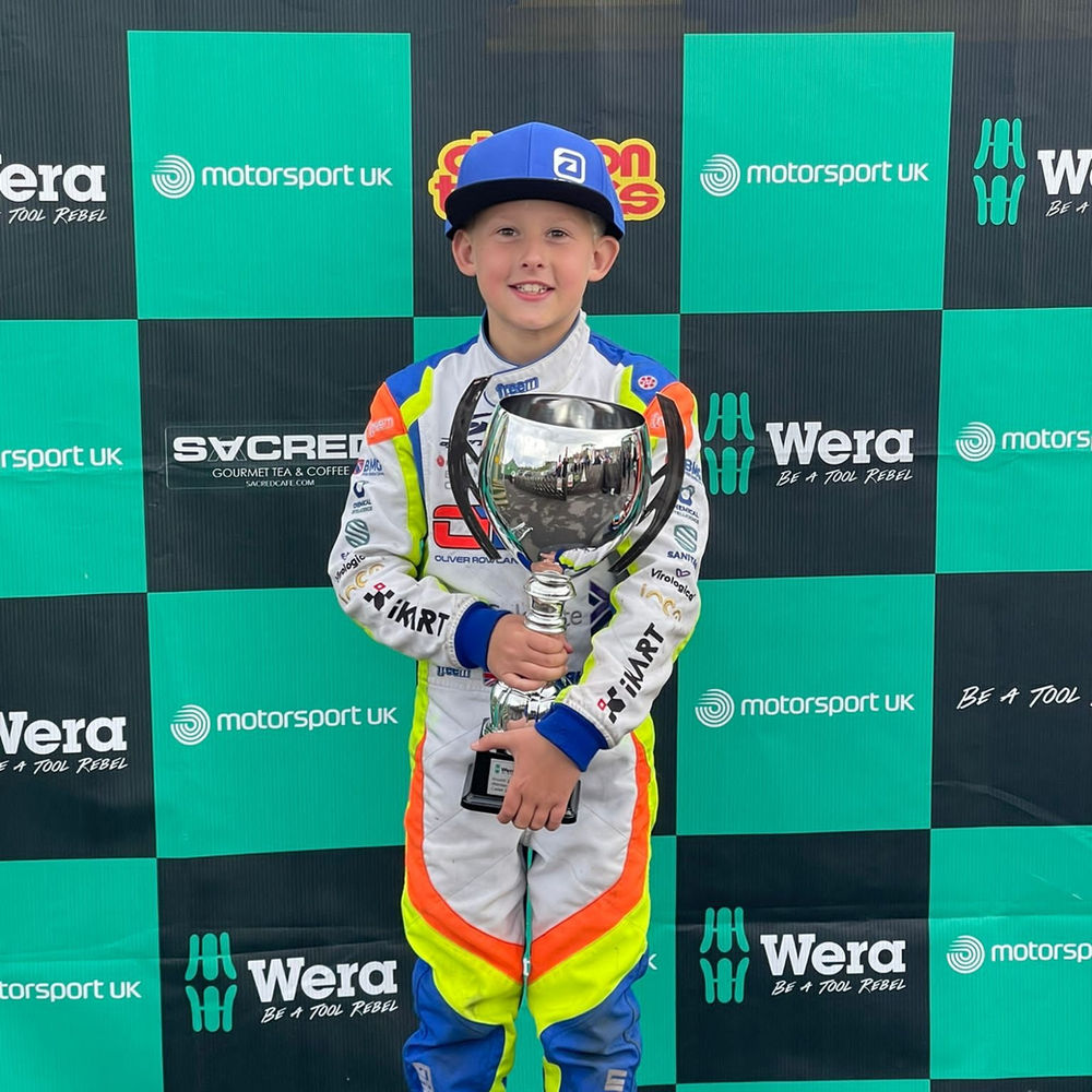 Noah Baglin takes P2 in IAME Round 2 of the British Kart Championships