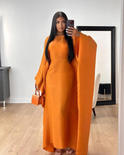 SABRINA ORANGE DRESS | Single Fabstarz