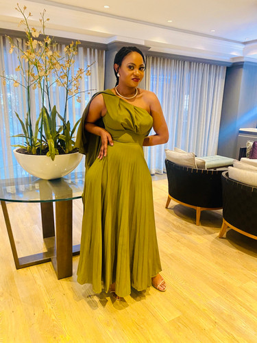 LUDO GREEN MAXI DRESS | Single Fabstarz