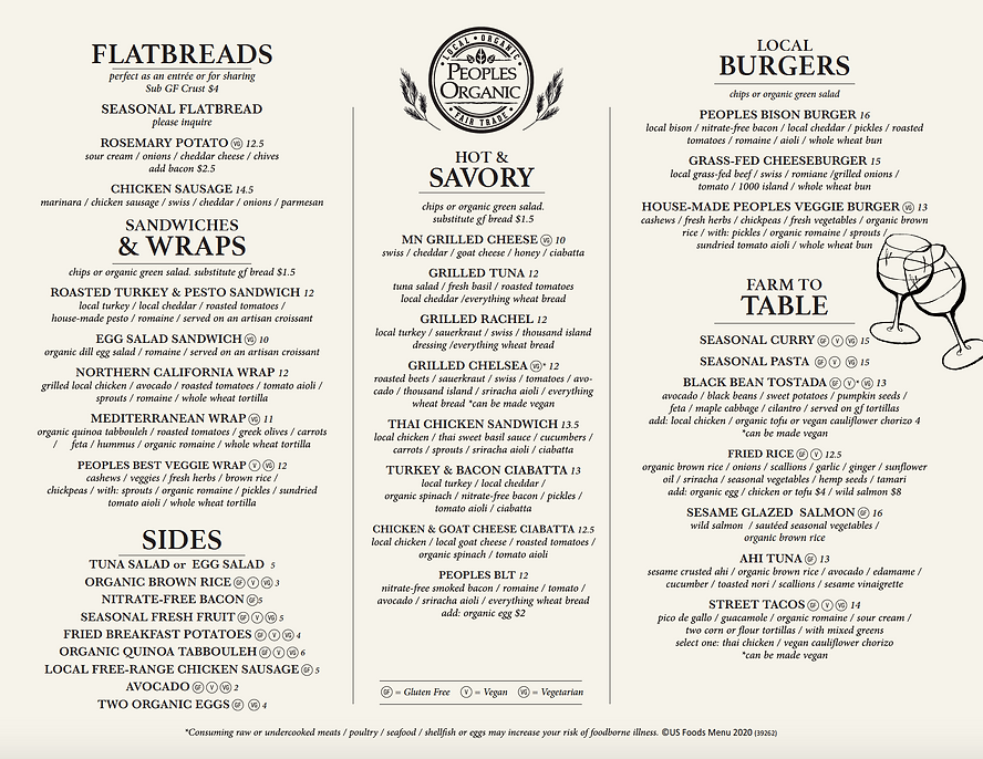Peoples Organic | Sample Menu