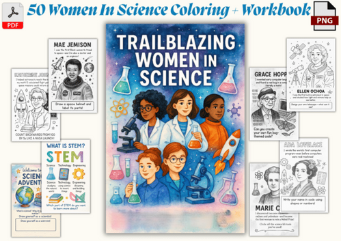 Women In Science Coloring & STEM Activity Workbook | My PLR Paradise