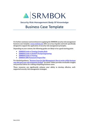 SRMBOK Business Case Template | Srmbok