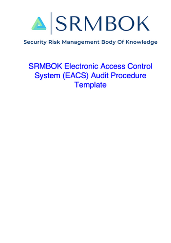 Electronic Access Control System Audit Procedure | Srmbok