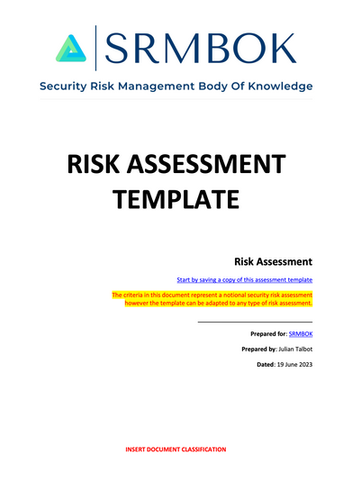 Risk Assessment Template | Srmbok