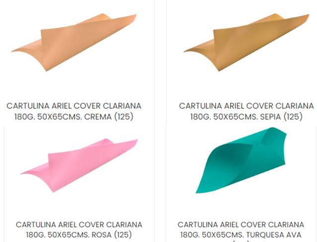 Cartulina Ariel Cover Clarina PLIEGO (lisa) | yoanoto