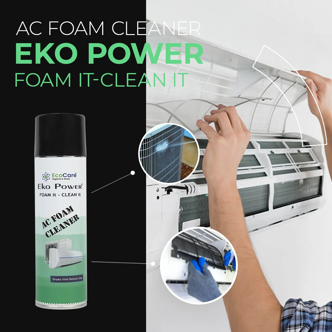 Eko Power AC Foam Cleaner: Safe and Eco-friendly cleaner| 500ml ...
