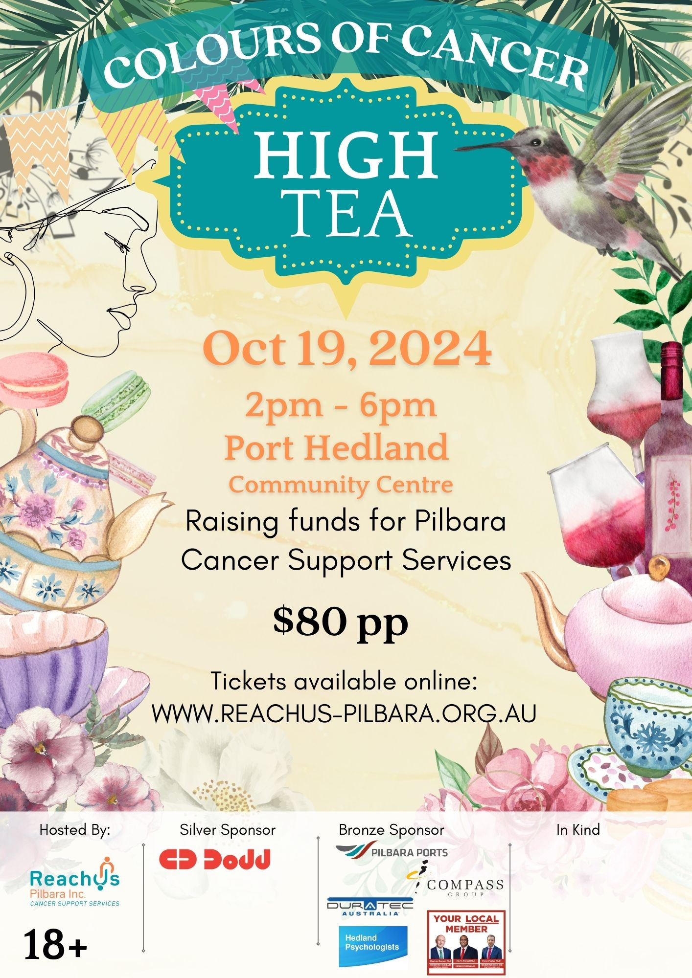 Hedland Colours of Cancer High Tea | Fundraiser | Reach Us Pilbara