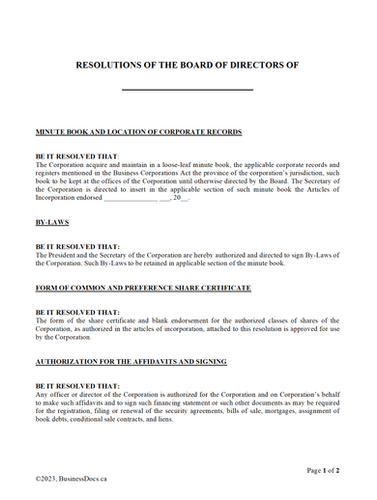 First Resolution of the Shareholders - Permanent Directors and Account ...