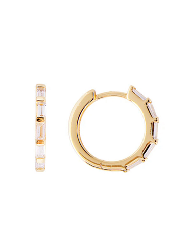 Fairley // Crystal Baguette Midi Hoops | Mika + Co.